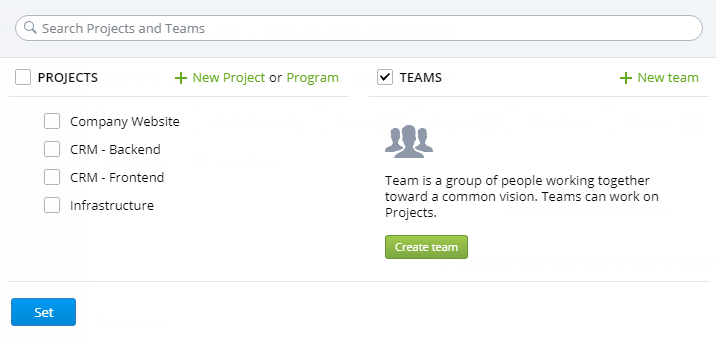 Teams | Targetprocess - Enterprise Agility Solution