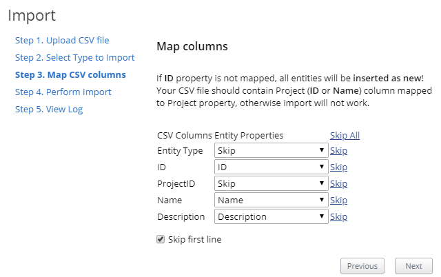 How To Import Entities From A Csv File Targetprocess Enterprise Agility Solution