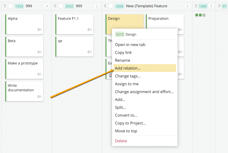 Show and manage Relations as arrows on views | Targetprocess ...