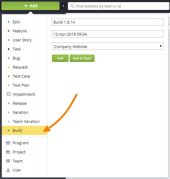 Builds | Targetprocess - Enterprise Agility Solution