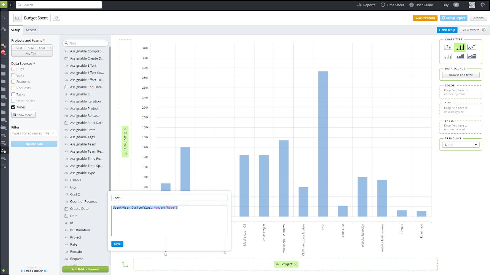 Detailed Time Cost Report | Targetprocess - Enterprise Agility Solution