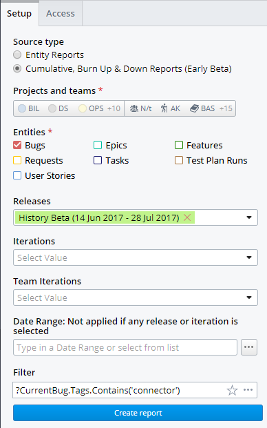Filters by Date Ranges in Historical Visual Reports | Targetprocess ...