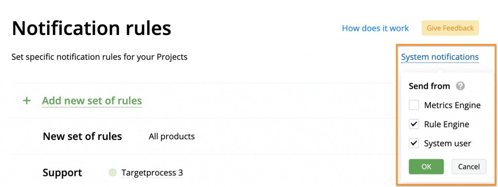 Notification Rules | Targetprocess - Enterprise Agility Solution