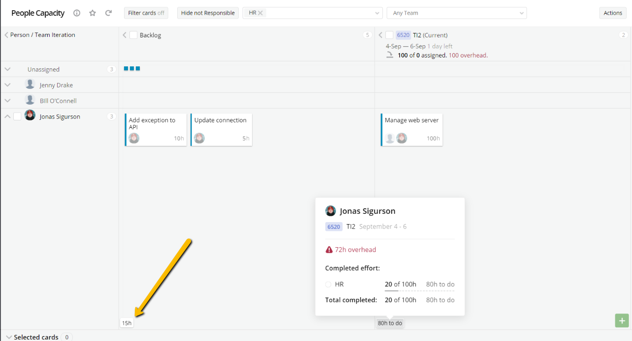 People Capacity View | Targetprocess - Enterprise Agility Solution