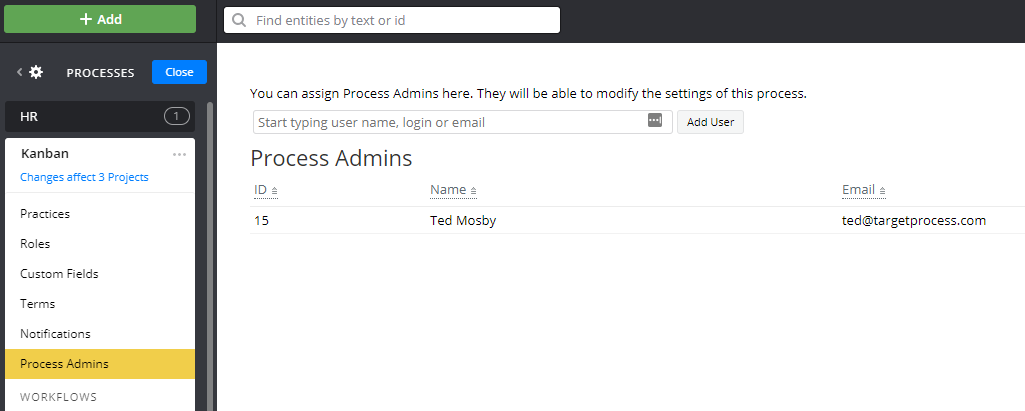 Process Admins | Targetprocess - Enterprise Agility Solution