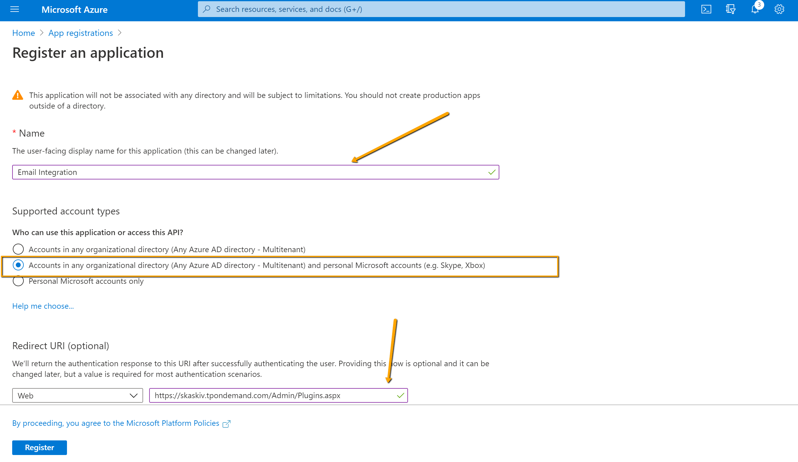 How To Configure Outlook Oauth For Email Integration Plugin Targetprocess Enterprise Agility