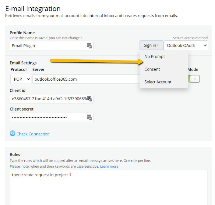 How To Configure Outlook Oauth For Email Integration Plugin Targetprocess Enterprise Agility