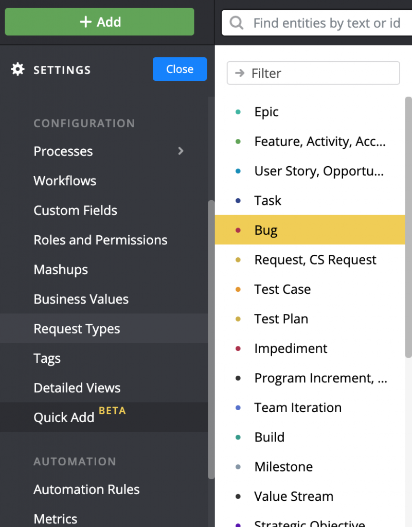 Customize Quick Add form | Targetprocess - Enterprise Agility Solution