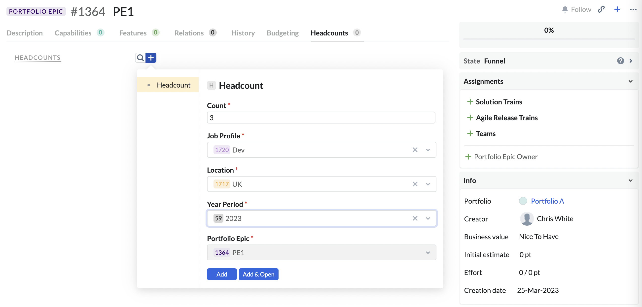 Headcount Planning Targetprocess Enterprise Agility Solution