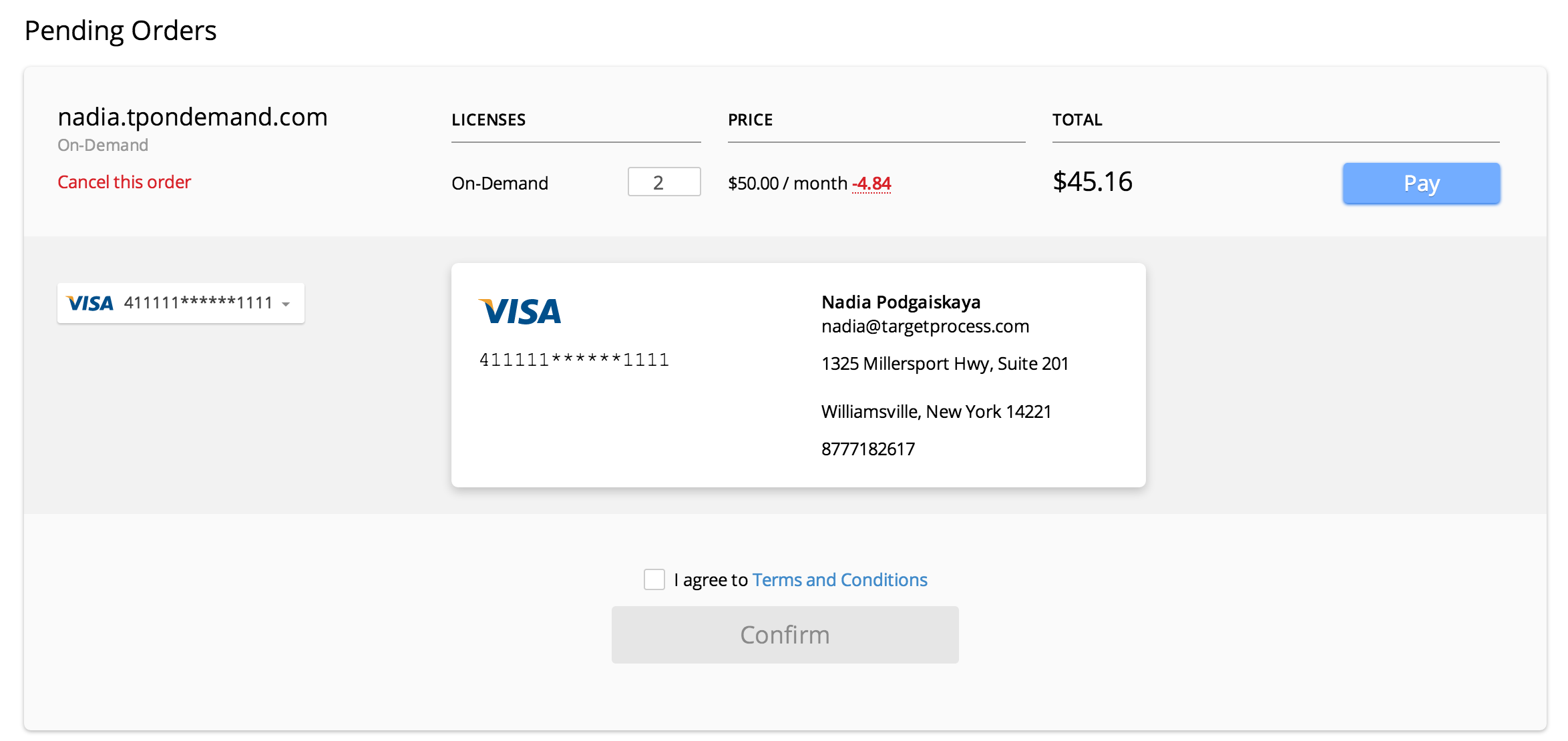 Pending Orders | Targetprocess - Enterprise Agility Solution