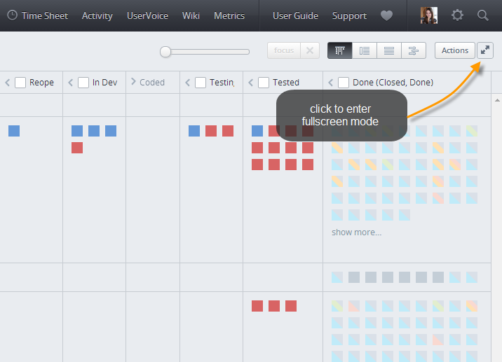 Board Fullscreen Mode | Targetprocess - Enterprise Agility Solution