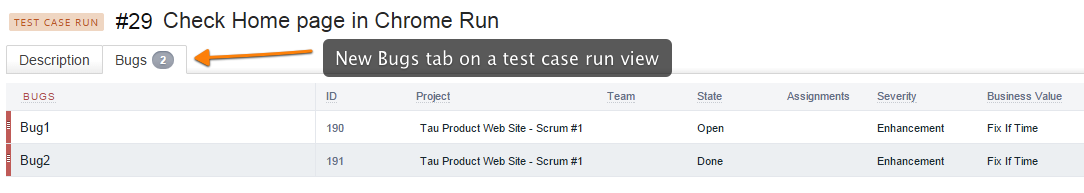Test Case Runs and Bugs Relations | Targetprocess - Enterprise Agility ...