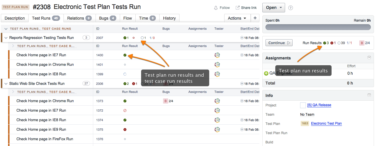 Test Case Run and Test Plan Run results | Targetprocess - Enterprise ...