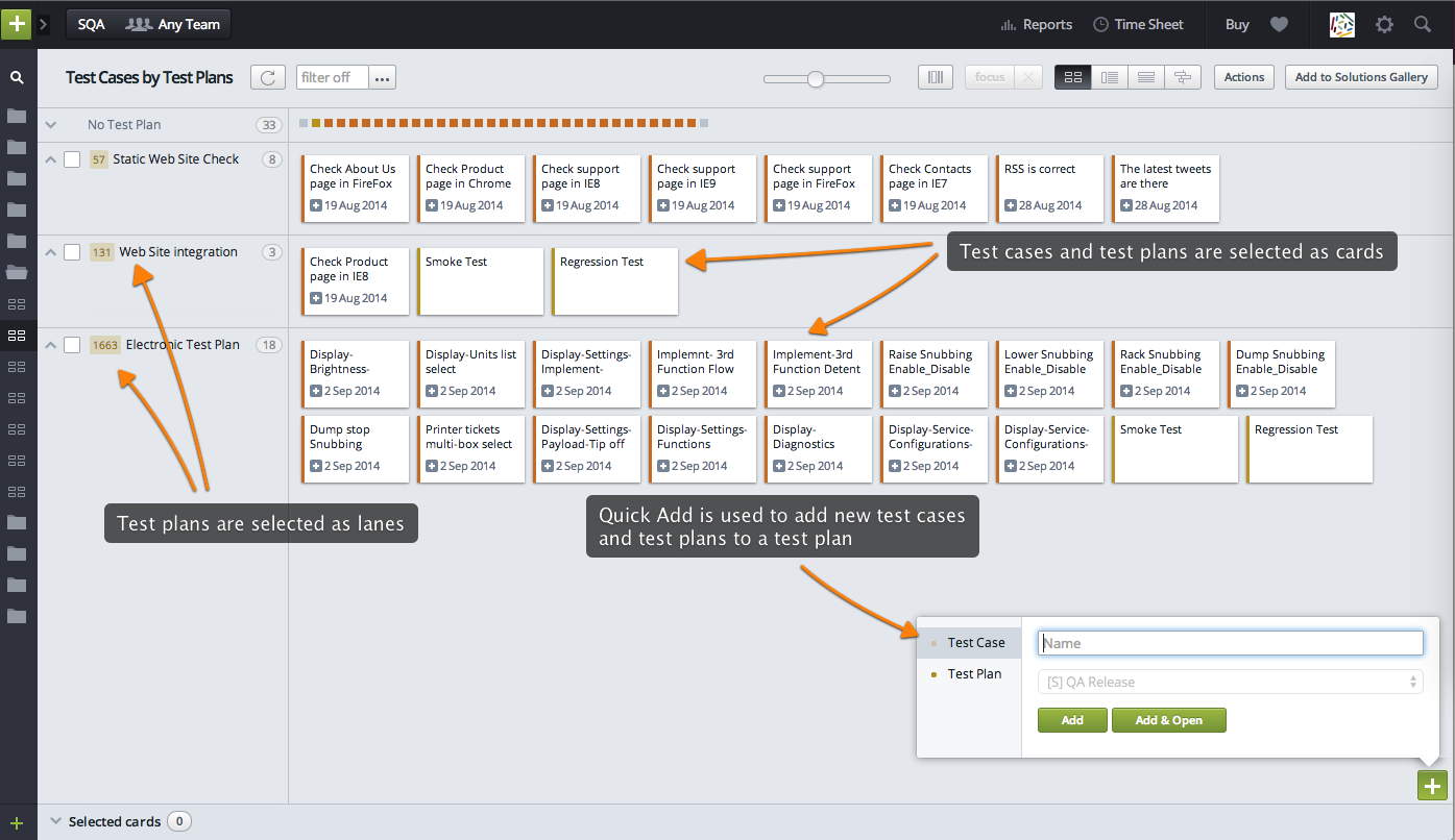 Test Cases and Test Plans creation | Targetprocess - Enterprise Agility ...