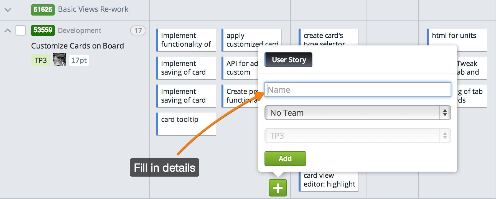 Add Lanes and Cards with the in-view Quick Add | Targetprocess - Enterprise Agility Solution