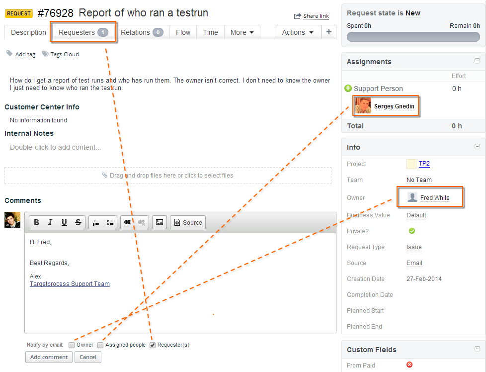 How to communicate using Comments and Emails | Targetprocess - Enterprise Agility Solution