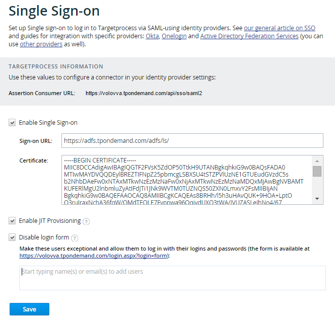How to set up Single Sign-On for Targetprocess with ADFS 2.0 ...