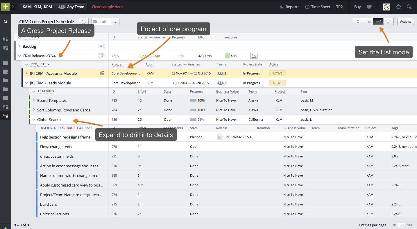 Cross-Project Reporting and Backlog Tracking in Targetprocess