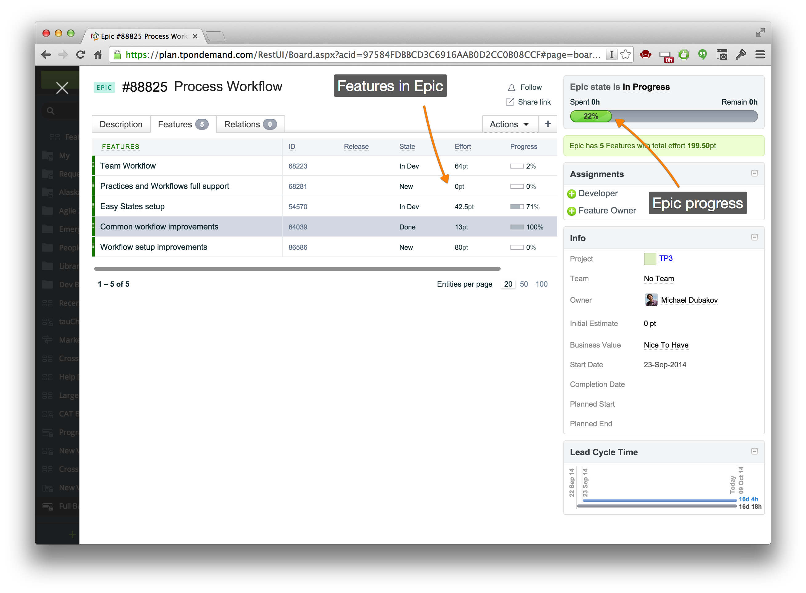 Epics | Targetprocess - Enterprise Agility Solution