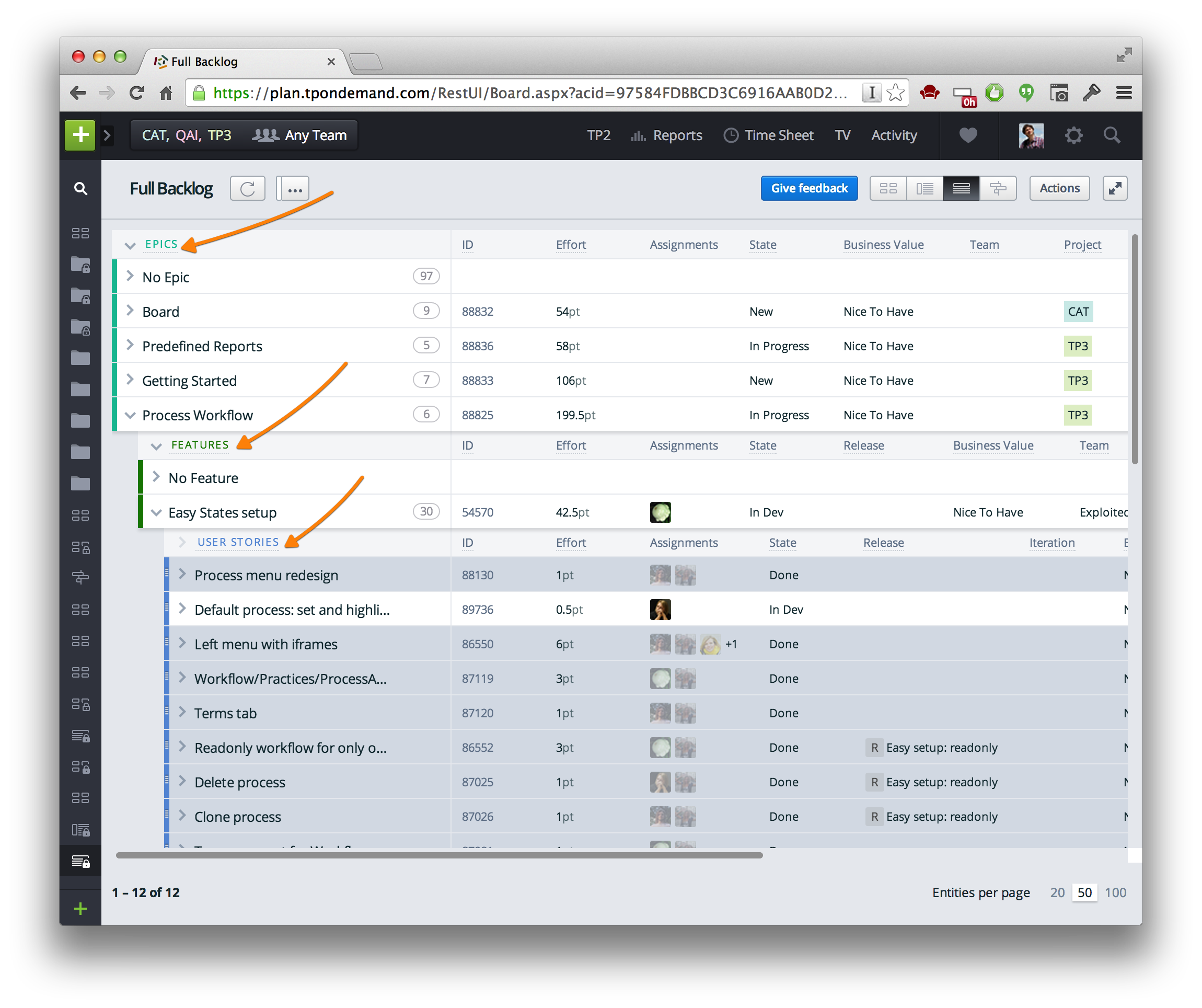 Epics | Targetprocess - Enterprise Agility Solution