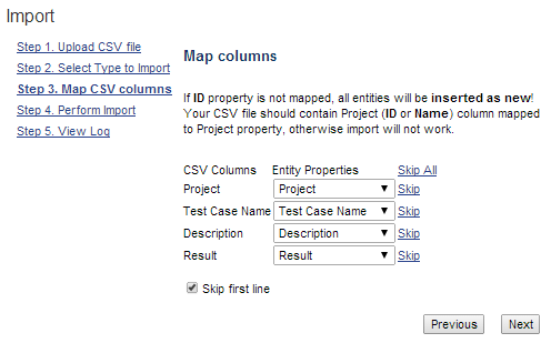 How to import Test Cases and Test Steps from a CSV file | Targetprocess ...