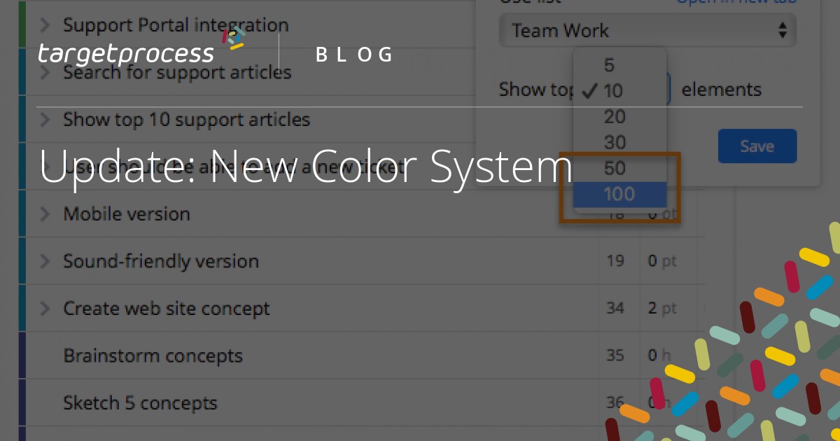 Update: New Color System | Targetprocess - Enterprise Agility Solution